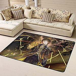Genshin Impact Zhongli Area Rugs Home Decorator Non-Slip Floor Mat Soft Carpet for Living Dining Bedroom Home 63 X 48 Inch