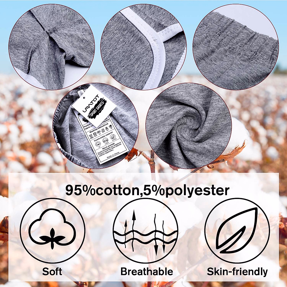 URATOT 4 Pack Yoga Short Pants Cotton Sports Shorts Gym Dance Lounge Shorts Dolphin Running Athletic Shorts for Women