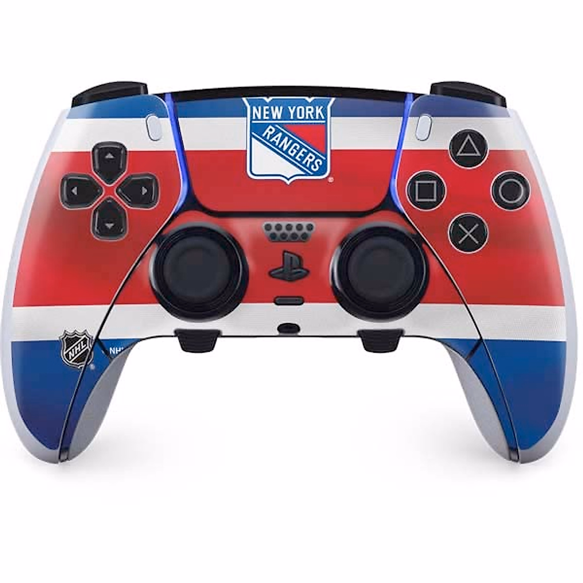 Skinit Gaming Decal Skin Compatible with PS5 DualSense Edge Pro Controller - Officially Licensed NHL New York Rangers Jersey Design