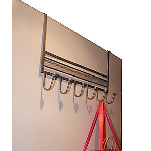 DecoBros Over The Door 6 Hook Organizer Rack - Silver
