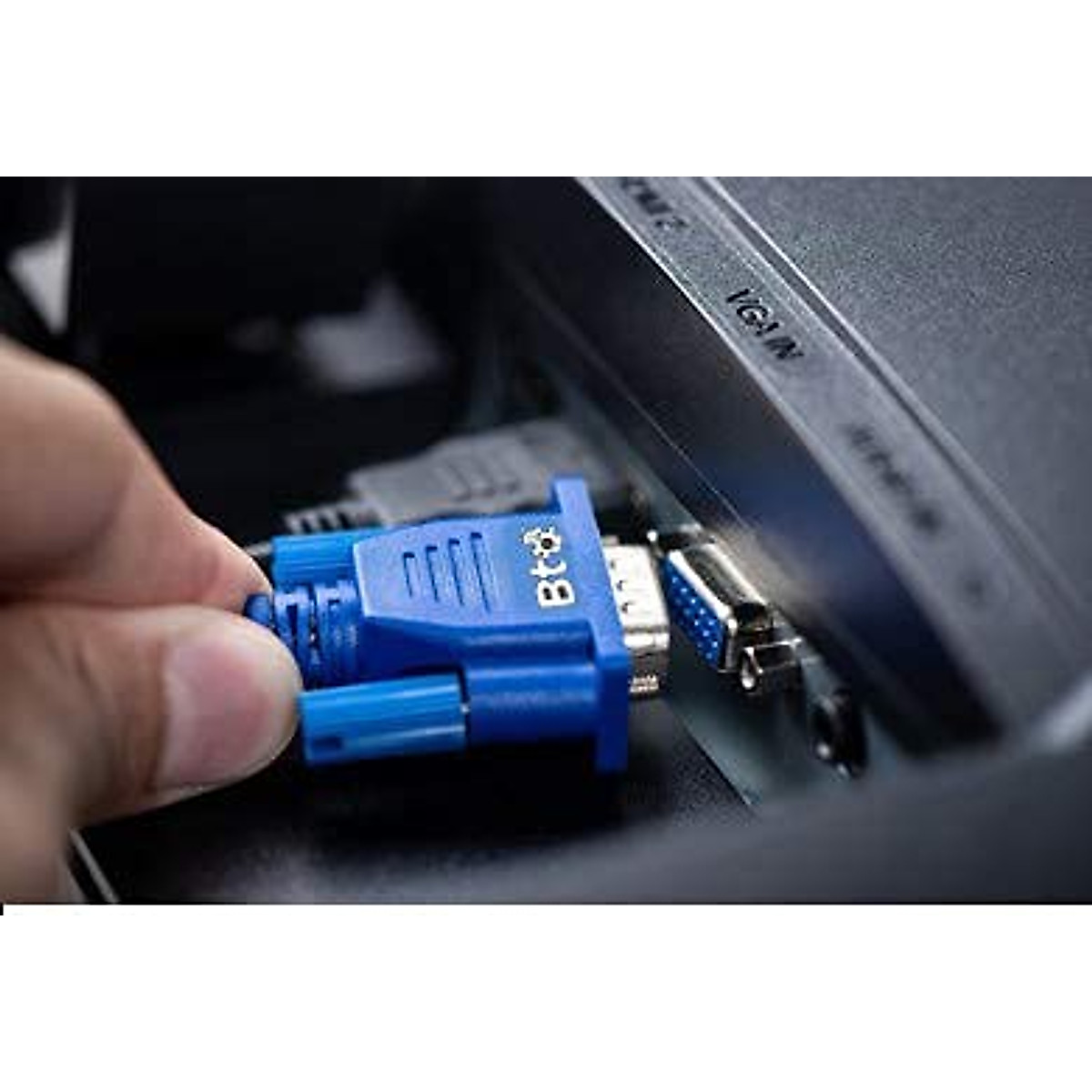 BTO VGA to VGA Cable 6 Feet Long PC Computer Monitor, Projector, Cord 1080p Full HD High Resolution, Male to Male Blue Cable (6 Feet).