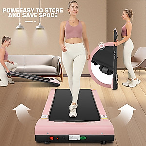 300lbs Weight Capacity Walking Pad, ANCHEER 2.5HP Under Desk Treadmill with Remote Control, Compact Electric Treadmill for Home/Gym/Office with LED Screen, Ultra-Quiet/Installation-Free