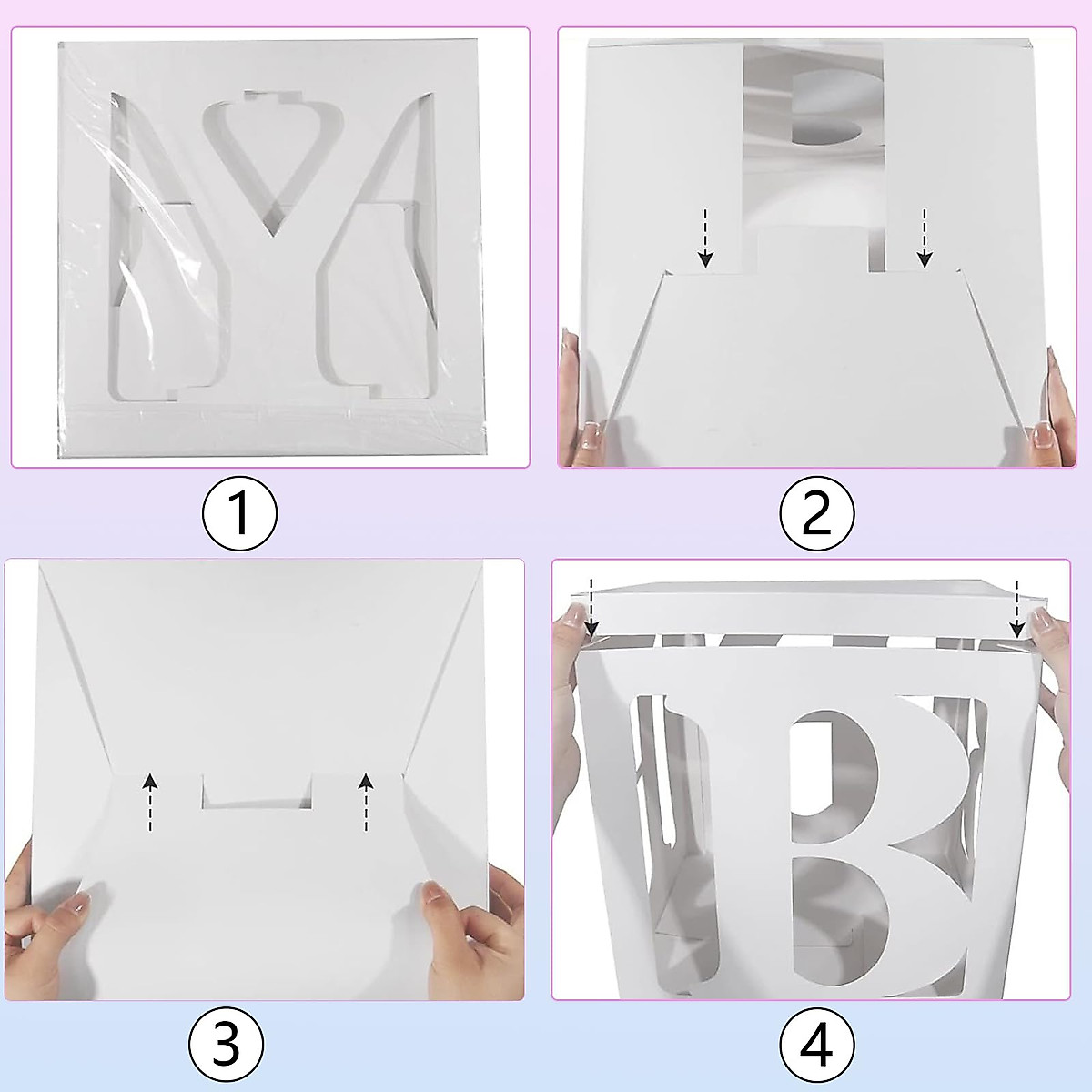 JHSDSCZ Baby Boxes with Letters for Baby Shower,White Clear Balloon Blocks for Gender Reveal Decorations Baby Shower Birthday Party Decorations(White)