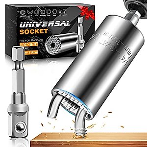 Bemebike Universal Socket Wrench Set, Chrome Vanadium Steel, 54 Spring Pins, Adjustable to 19mm - 3/4 Inches