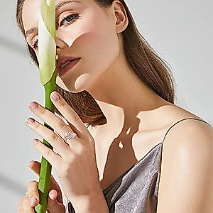 IOHUPCI Feather Angel Wings Adjustable Dainty White Gold Plated Sterling Silver Open Ring for Women/Men//Teens Gifts (Rose Gold)