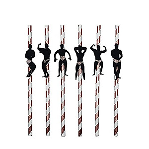 24pcs Bachelorette Party Straws Pens Straws Bachelor Party Decoration, Bachelorette Party Naughty Rose Paper Straws for Hens Girls Night Adults,Dancing Female Confetti Straws Ladies Bridal Shower