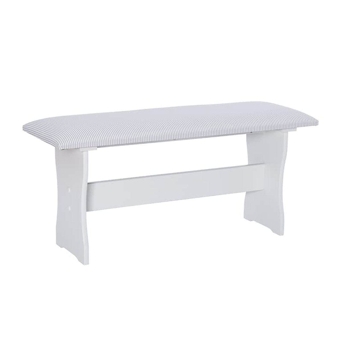 Linon Sanford Wood Storage Nook Dining Set in White and Gray