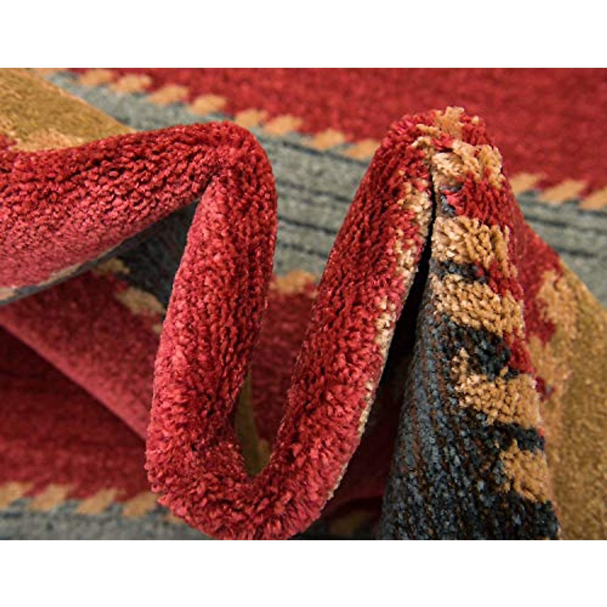 Unique Loom Fars Collection Area Rug - Monterey (8' Round, Multi/ Rust Red)