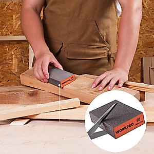 WORKPRO Sanding Sponge, 8 Pack Wet and Dry Dual-use Sanding Block, 60/80/120/220 Grit Assortment, Reusable Sandpaper Block for Wood, Metal, and Drywall