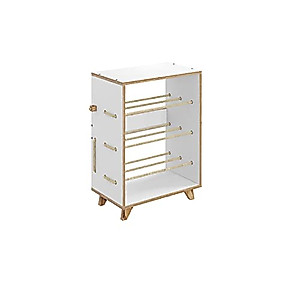 Be Home Furniture│CORDEL Shoe Rack │Home Décor, Shoe Storage, Shoe Organizer for Entryway & Living Room│White - 21.34" W