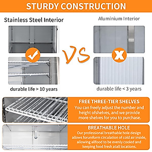 CHUMART 27" Commercial Freezer with Single Solid Door, 23 Cu.ft Fan Cooling Stainless Steel Upright Freezer, LED Lighting, 3 Shelves for Restaurant, Commercial Kitchen, Home,Bar, Shop, etc