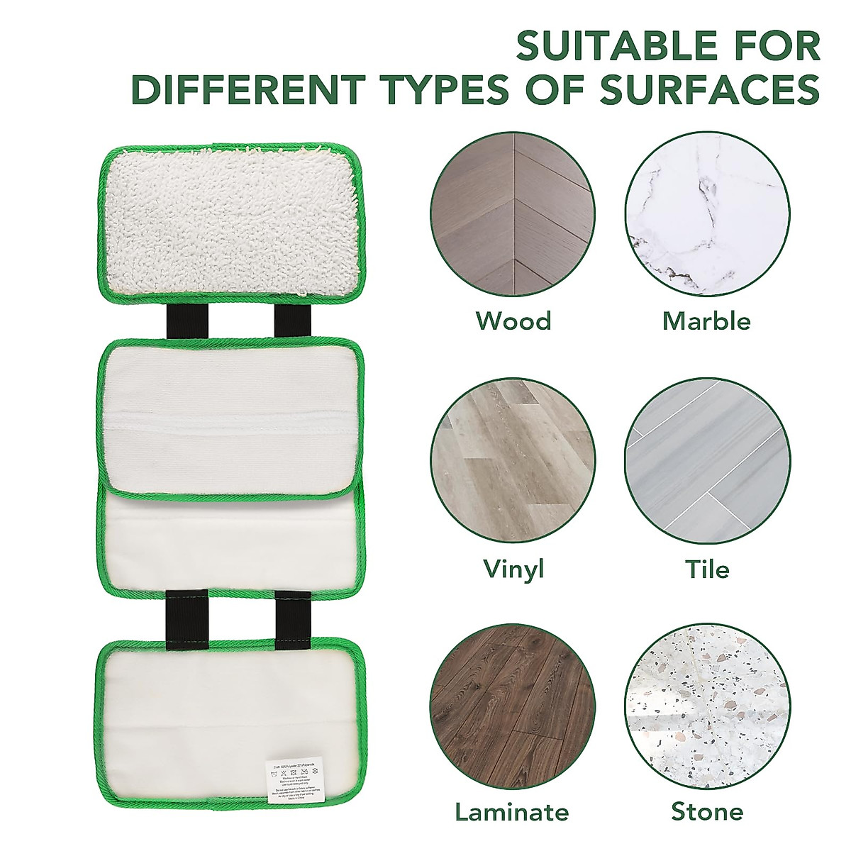 Mop Pads Replacement Compatible with Shark Sonic Duo Hardwood Floor Cleaner - Reusable and Washable Mop Cloth Refill (2 Pack)