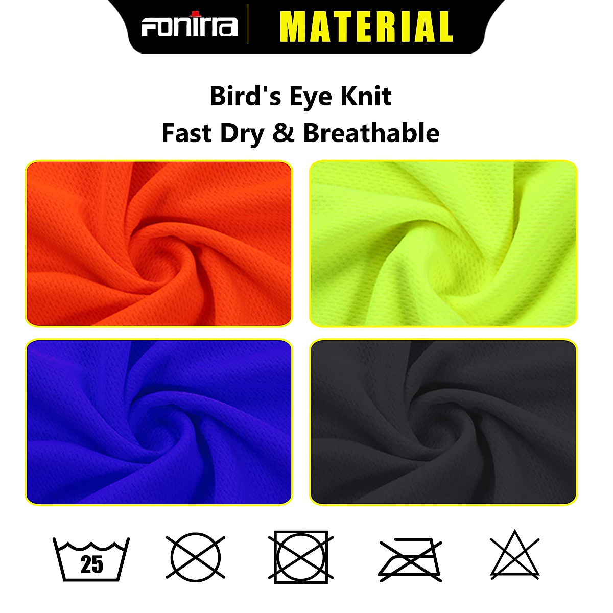 FONIRRA Safety Reflective High Visibility Shirt for Men ANSI Class 3 Hi Vis Construction Work Shirts with Short Sleeve(Black,L)