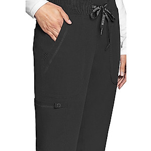 Med Couture Scrub Pants for Women Jogger Pant with 5 Pockets, Lightweight, Ultra Soft, 2-Way Stretch Fabric - MC7710, XL, Black