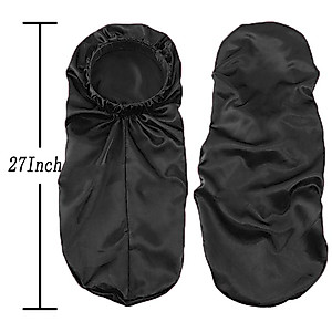 4 Pcs Bonnet for Braids, Dreadlock Cap Extra Long Soft Elastic Band Silky Satin Bonnet for Curly Hair Sleeping