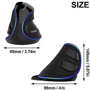 J-Tech Digital Wired Ergonomic Vertical USB Mouse with Adjustable Sensitivity (600/1000/1600 DPI), Scroll Endurance, Removable Palm Rest & Thumb Buttons [V628]