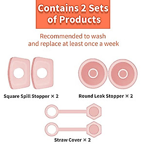 For Stanley Cup Accessories H2.0, Including 2 Stanley Cup Spill Stopper, 2 Stanley Straw Cap Cover, 2 Stanley Tumbler Leak Proof Plug, Silicone Accessories for Stanley 40 oz 30 oz Tumbler with Handle