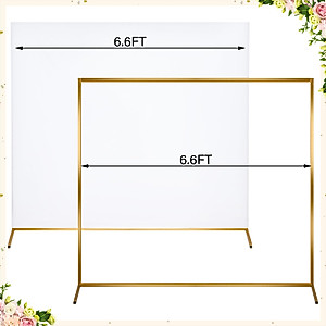 Peryiter 6.6 ft x 6.6 ft Arch Backdrop Stand Cover Square Wedding Arch Cover Spandex Fitted Arch Backdrop Cover for Bridal Shower Baby Shower Birthday Party Decoration, Frame Not Included (White)