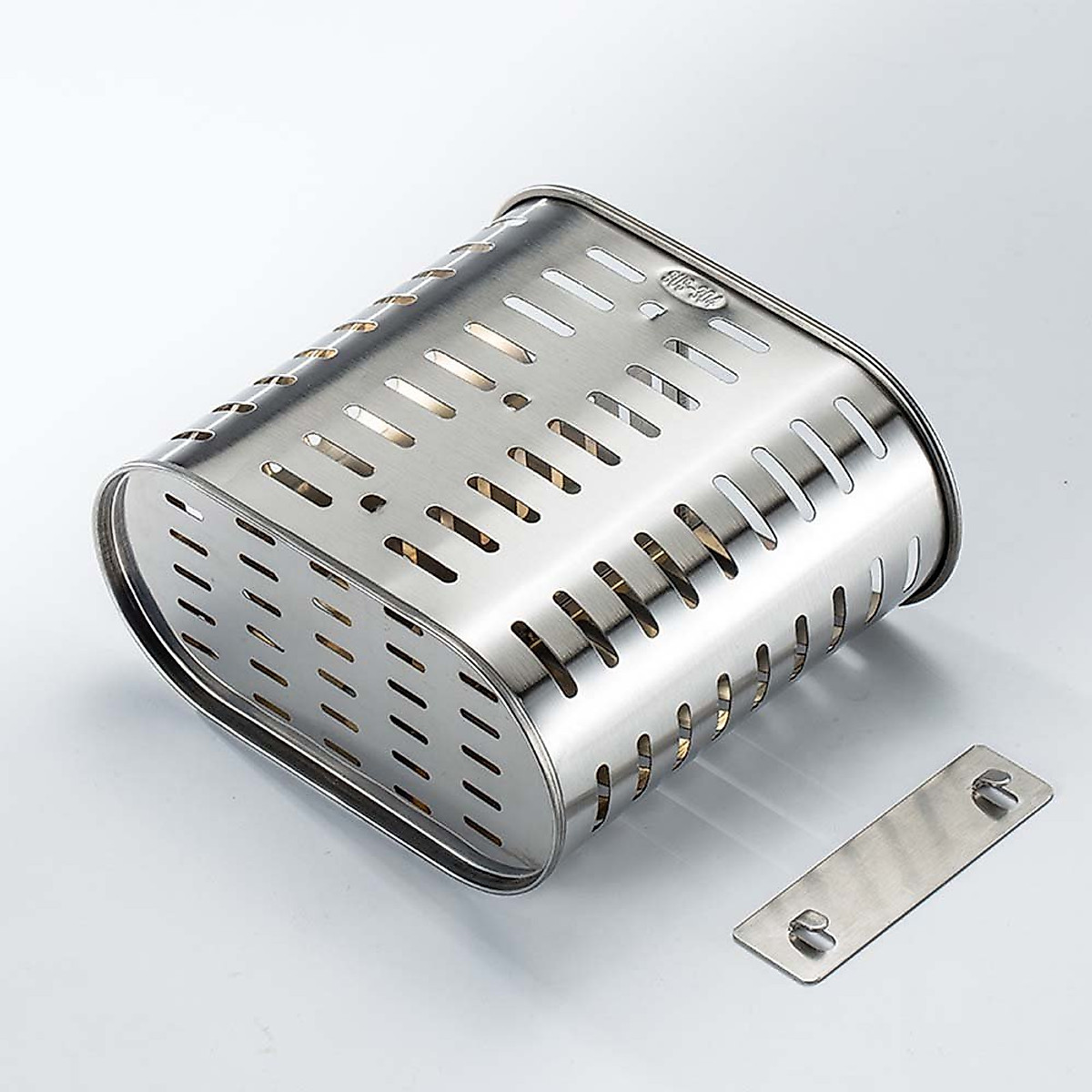 DreamInn Utensil Drying Rack Stainless Steel Hanging 2 Compartments Flatware Storage Drainer, Chopsticks/Spoon/Fork/Knife Drain Basket/Tableware Dinner Service Holder/Cutlery Organizer Caddy (Style B)