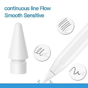 Tips Compatible with Apple Pencil Replacement Nib 1st & 2nd Generation Tips and iPad Pro iPencil (4 Pack)