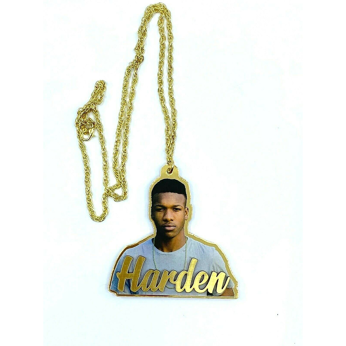 MIRROR MANIA All New Your Own Picture Photo UV Printed on Premium Acrylic Nameplate Necklace Chain Personalized Free Laser Cut Any Name Custom With Silver or Gold Choice Chain- WOW!