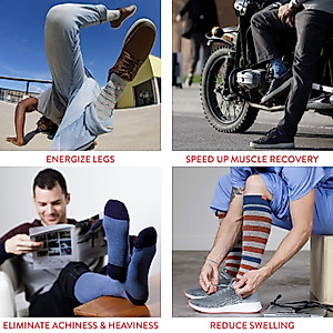 VIM & VIGR Cotton 20-30 mmHg Medical Grade Compression Socks (Navy Heathered, Small/Medium (1))