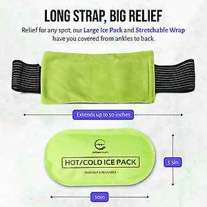 Reusable Hot and Cold Gel Ice Pack Wrap (4 Pack) for Injuries | Adjustable & Flexible for Knees, Back, Shoulders, Arms, and Legs – Reusable