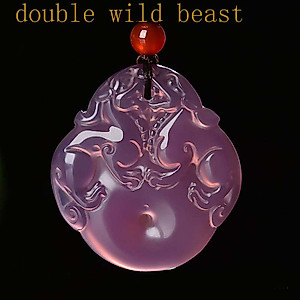 jin yu jia yuan Emperor purple chalcedony safety buckle Ruyi Pendant Pink Purple agate jade (purple, leaf(46 * 26mm))