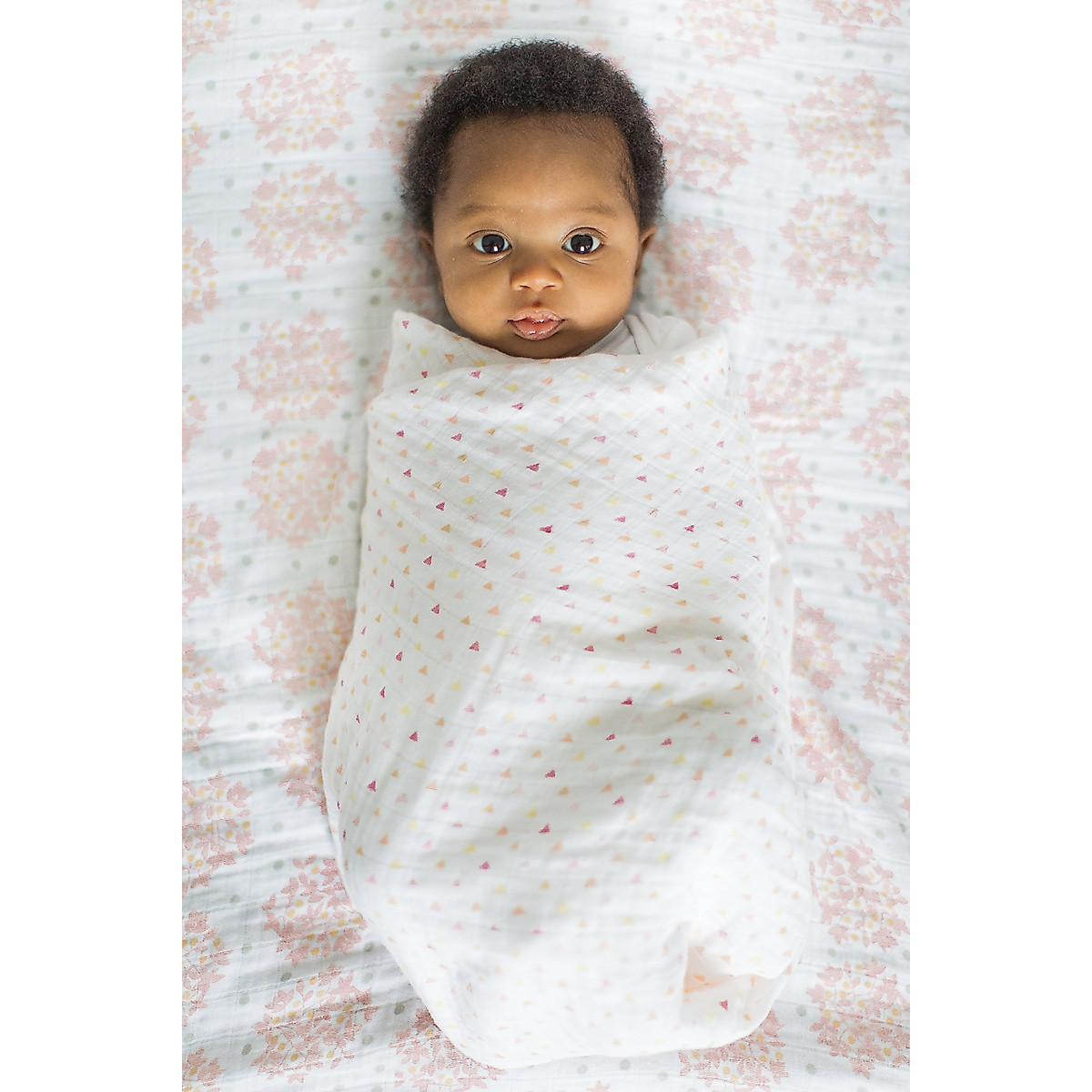 Softest Cotton Muslin Changing Pad Cover, Pink Heavenly Floral