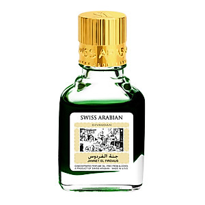 Swiss Arabian Jannet EL Firdaus Red - Luxury Products From Dubai - Long Lasting Perfume Oil for Unisex - Blend of Basil, Bergamot, Jasmine and Musk - Perfect for Date Night or Evening Out - 0.3 oz