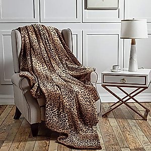 softan Fleece Leopard Print Throw Blanket for Sofa Sofa Bed Couch Travel Camping Lightweight Super Soft Ultra Luxurious Plush Cheetah Throw Flannel Blankets 50"×60"