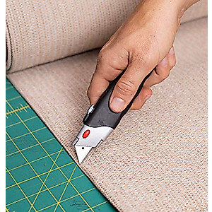 Internet's Best Premium Utility Knife - Set of 2 - Retractable Razor Knife Set - Box Cutter - Rubber Handle