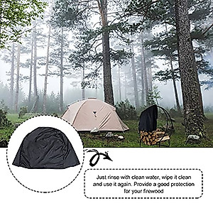 GAFOKI Outdoor Grills 1pc for Use Heavy Wood Grill Garden Patio Outdoor Polyester and Hoop Tarp Burner Indoor Black Holder Practical Log Cover Storage Yard Round Portable - Duty Gas Grill