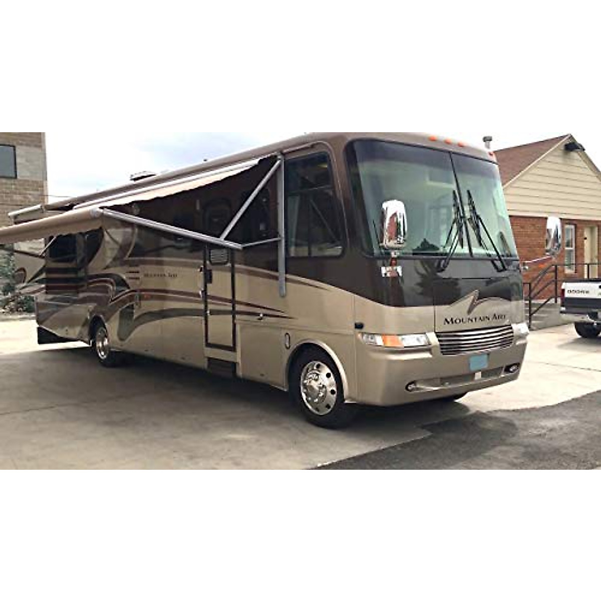 HEADLIGHTSDEPOT Chrome Housing Left Driver Headlight Compatible With Newmar Mountain Aire (37ft) 2000-2004