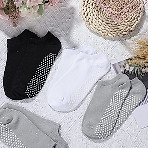 Geyoga 13 Pairs Pilate Grippers Socks for Women Non Slip Yoga Ballet Barre Non Skid Socks for Men House Workout Sports(Black, Gray, White)