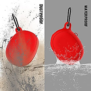 SCALZDK Apple Beats Studio Buds Folded Case Cover Anti-Lost Waterproof Case Headphone Cover Style 2021 New Wireless Earbuds Red Heavy Duty Silicone Protective Skin Sleeve with Hook Accessories (Red)