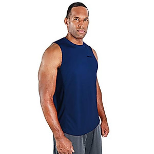 DEVOPS 3 Pack Men's Muscle Shirts Sleeveless Dri Fit Gym Workout Tank Top (X-Large, Black/Navy/Gray)