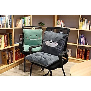 ChezMax Chair Cushion Plush Seat Cushion Back Cushion with Ties Thickened Desk Chair Pads Cartoon Waist Pillow Cushion Decor for Chair Car Office Patio Wheelchair Cartoon Dinosaur