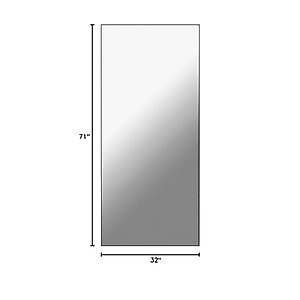 KIAYACI Full Length Mirror Oversized Floor Mirror with Stand Bedroom Dressing Mirror Full Body Wall Mirror (Black, 71" x 32")