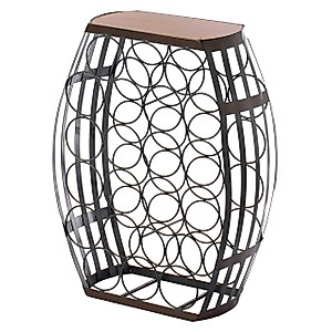 Vintiquewise Barrel Shaped 22 Bottles Decorative Table Wine Rack Storage