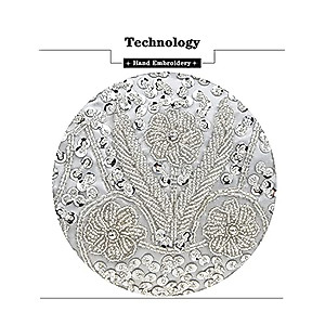 COAIMANEY Womens Vintage Floral Beaded Rhinestone Embroidery Clutch Purse Evening Handbag Shoulder Bag for Wedding Party Prom