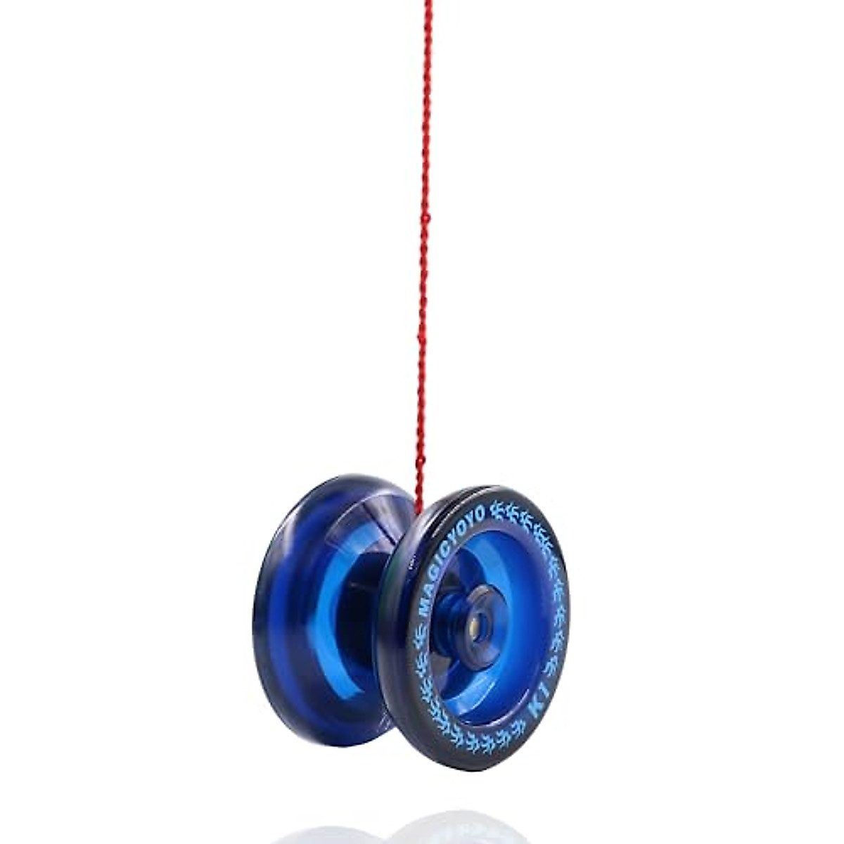 MAGICYOYO K1 Yoyo Professional Responsive for Kids Teens Adults with 5 Yoyos Strings+ Bag+ Yo Yo Glove+ Yo-yos Hubstacks Kit, Beginners to Advanced Yo-yo Plastic, Navy Blue
