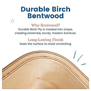 ECR4Kids Bentwood Stackable Stools, Classroom Furniture, Natural, 6-Piece