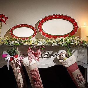 Villeroy & Boch Serving Dish, Porcelain, Multi-Colour, 38 x 23.5 x 0.1 cm, Red, Oval