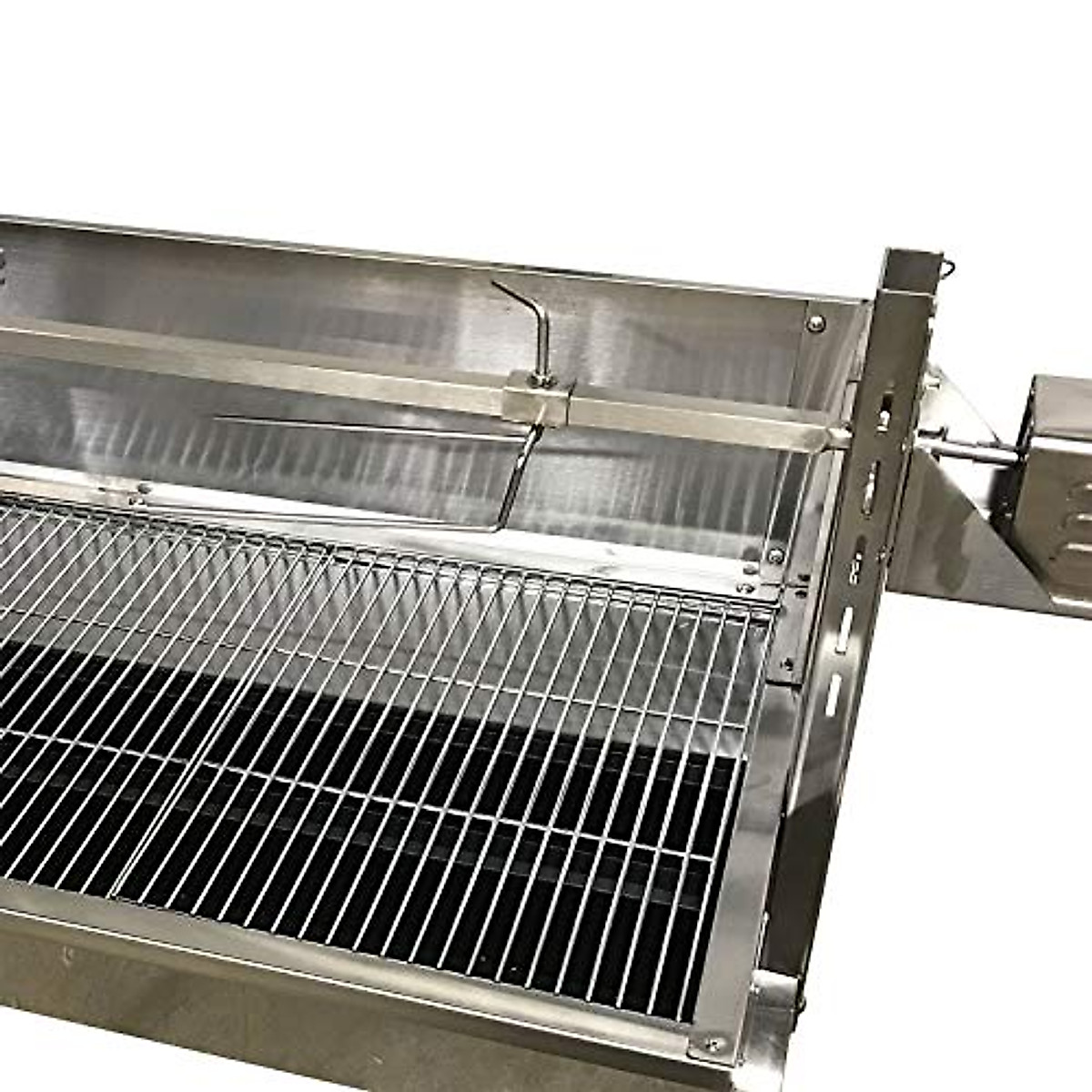COMMERCIALBARGAINSINC Portable BBQ Whole Pig, Lamb, Goat Charcoal Spit Rotisserie Roaster Grill, 30 Watt Motor, 201 Stainless Steel, with Back Cover Guard