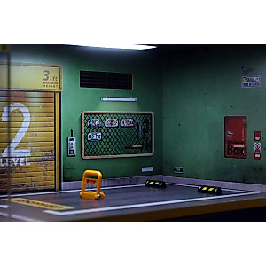 1/18 Scale Model Car Display Case - 1:18 Car Garage Display Case with Clear Acrylic Cover and LED Lighting for Die-Cast Cars (1 Parking Green Wall-Left)