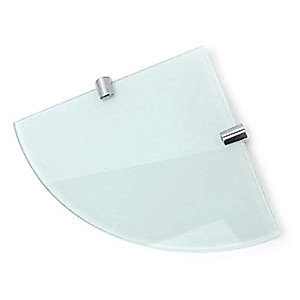 BSM Marketing Multi Pack White Toughened 6mm Glass Corner Shelves 2 x 200mm (8" Approx) Shelves