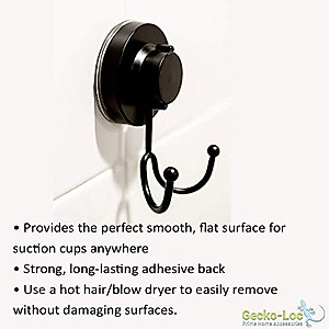 Gecko-Loc 🦎 Brand Clear Acrylic Adhesive Disk 1 Side Sticky Pad for Mounting Suction Cup - Works with Sanno, ipegtop, slideep & ARCCI Shower Caddy Baskets & Shelves - 2 Pack 2.85" Diameter