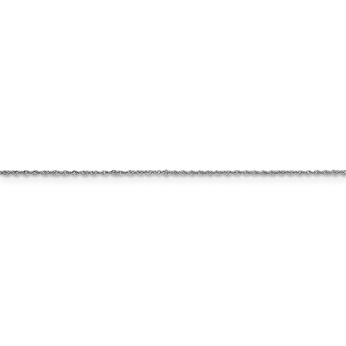 Solid 14K White Gold .8mm Sparkle Singapore Chain Necklace 16"