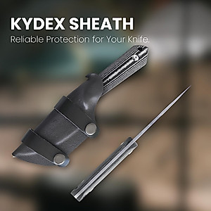 Kizer Harpoon Fixed Blade Knife, D2 Blade with Black Micarta Handle Hunting Knife, EDC Fixed Blade Knife with Sheath, Hiking Camping Knife 1040A1